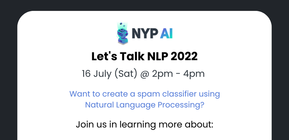 NYP AI: Let's Talk NLP 2022